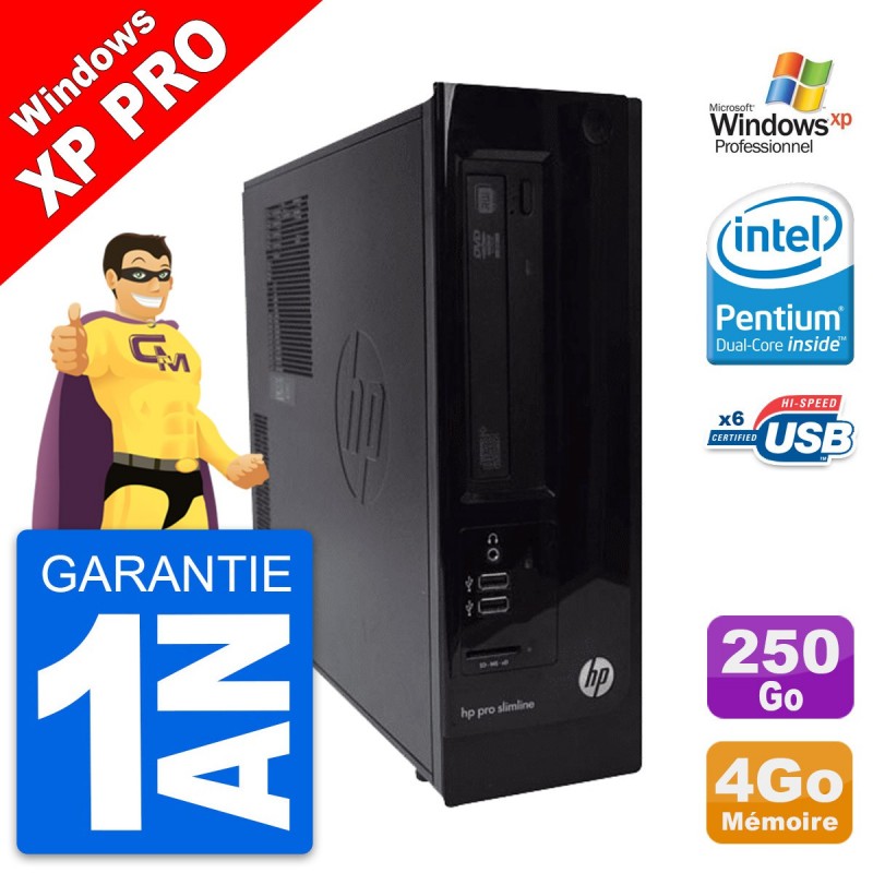 PC HP Pro 3300 SFF Intel G620 RAM 4Go Disque Dur 250Go Windows XP Pro ...