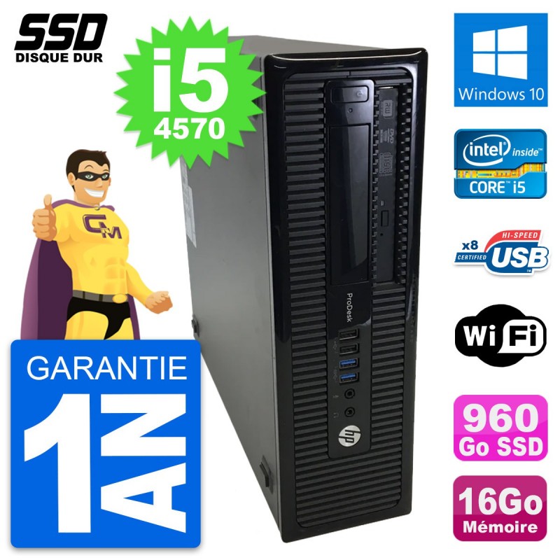 PC HP ProDesk 400 G1 SFF Intel Core i5-4570 RAM 16Go SSD 960Go Windows ...