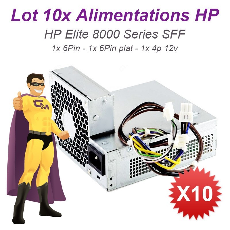 Lot 10x Alimentations PC HP Elite 8000 8100 8200 SFF 503376-001 503375 ...