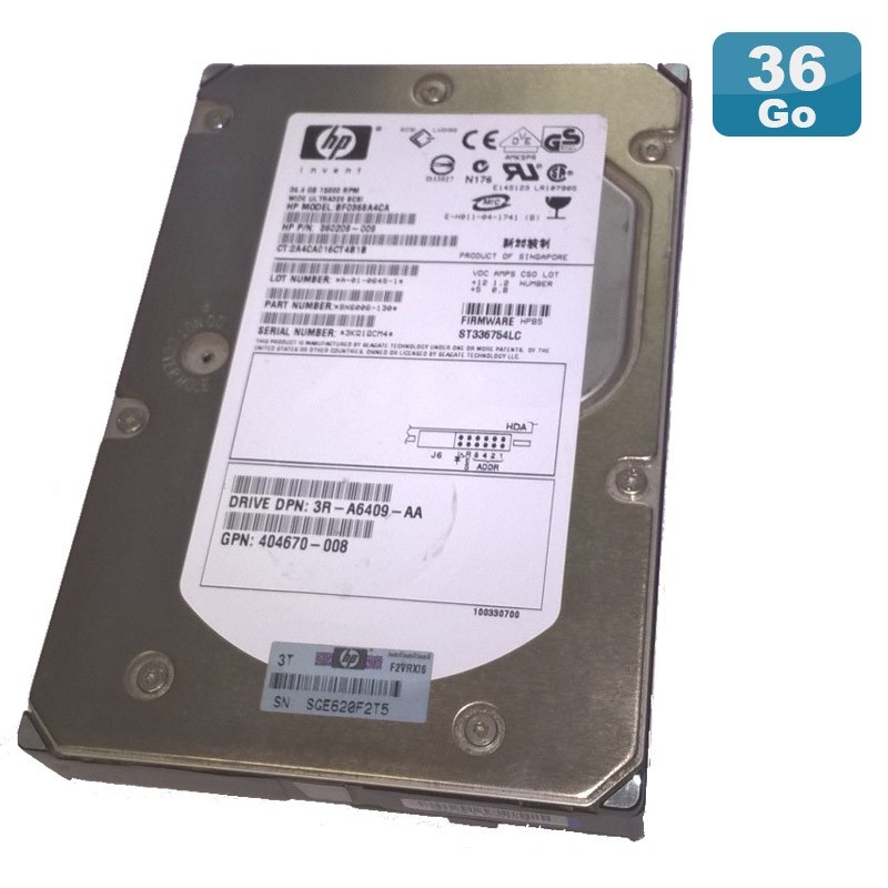 Disque Dur 36.4Go Ultra320 SCSI 3.5 HP WIDE BF0368A4C4 360209-009 80Pin ...