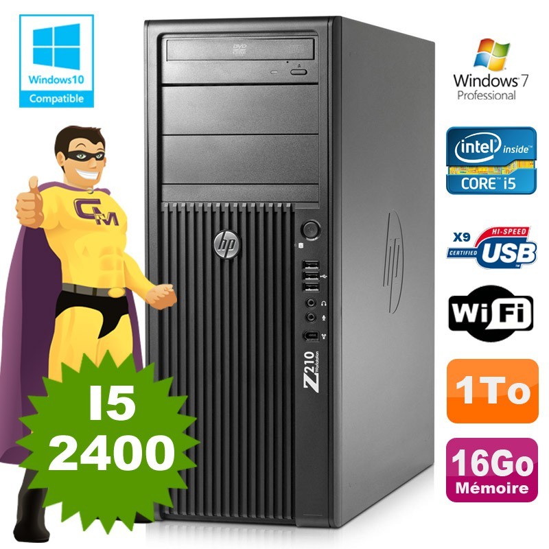 HP WorkStation Z210 Tour Core I5-2400 3.1Ghz 16Go Disque 1To Graveur W7 ...