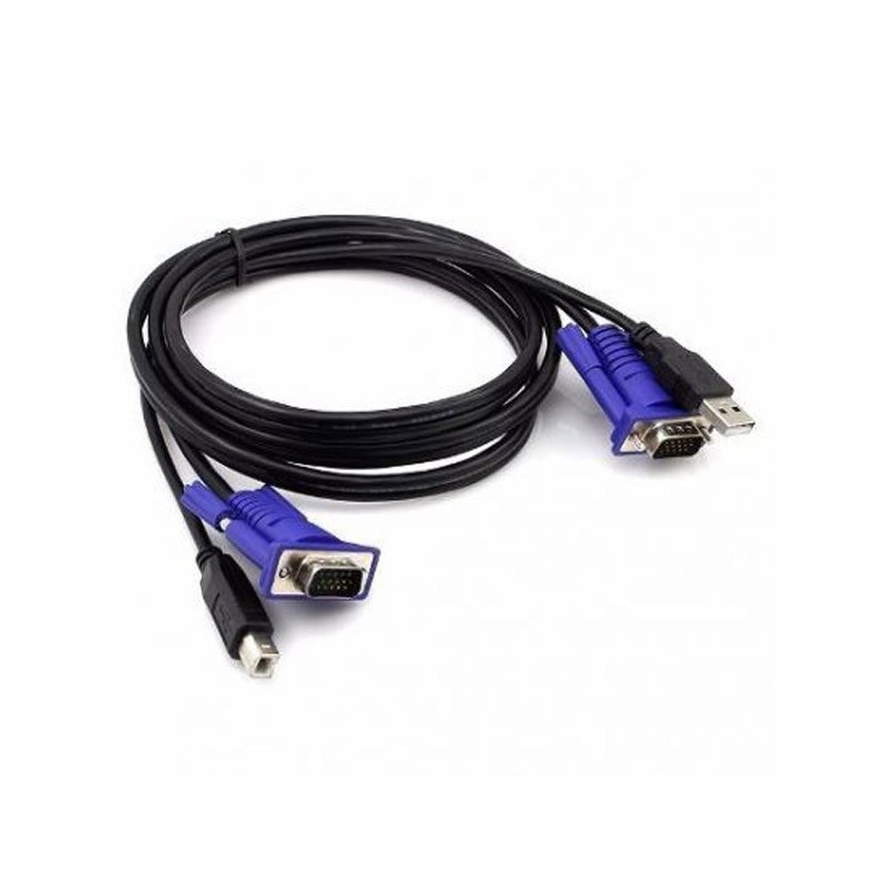 Câble adaptateur KVM D-Link VGA Mâle + USB-A vers VGA Mâle + USB-B 1.8m ...