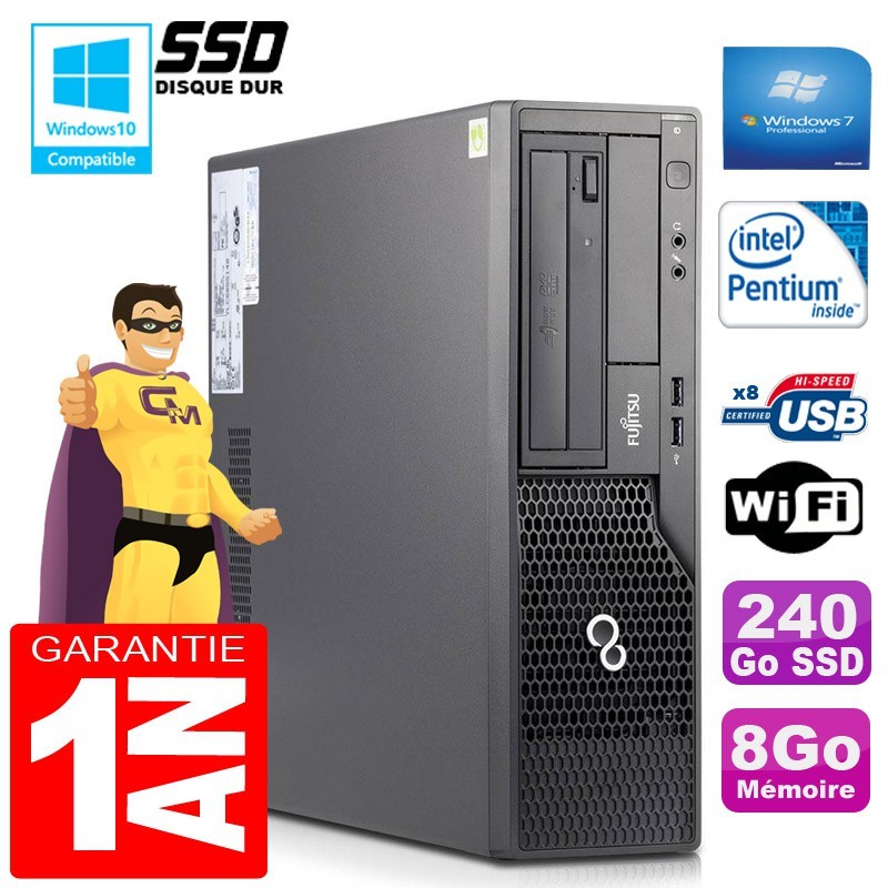 PC Fujitsu Esprimo E500 E85+ SFF Intel G640 RAM 8Go Disque 240 Go SSD ...