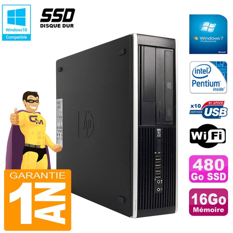 PC HP Compaq Pro 6300 SFF G630 RAM 16Go Disque 480Go SSD Graveur DVD ...