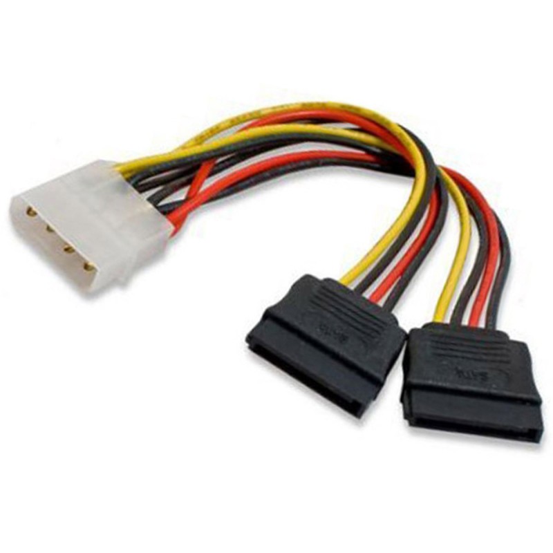 Câble Doubleur Molex Mâle vers 2x SATA 14cm Alimentation - MonsieurCyberMan