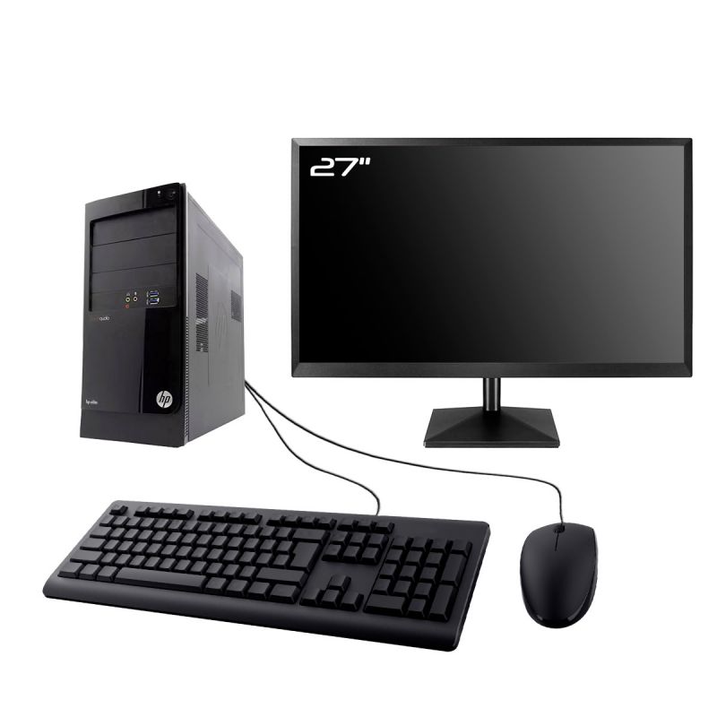 PC HP Elite 7500 Series MT Ecran 27" Intel I3-3220 RAM 8Go SSD 4To W11 ...