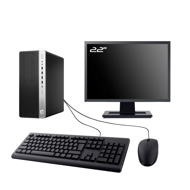 PC HP EliteDesk 800 G5 MT Ecran 22" Intel I7-8700 RAM 64Go SSD 4To Wifi ...