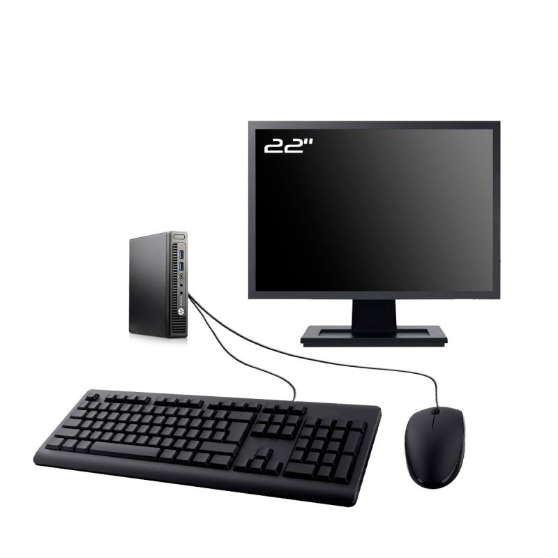 PC HP EliteDesk 800 G2 DM Ecran 19" Intel I5-6500T RAM 8Go SSD 500Go ...